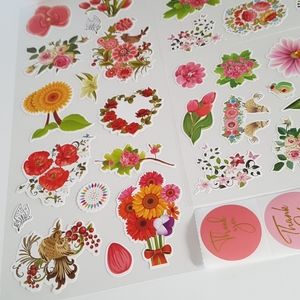 Office | 66 Pcs Flower Design Stickers | Poshmark